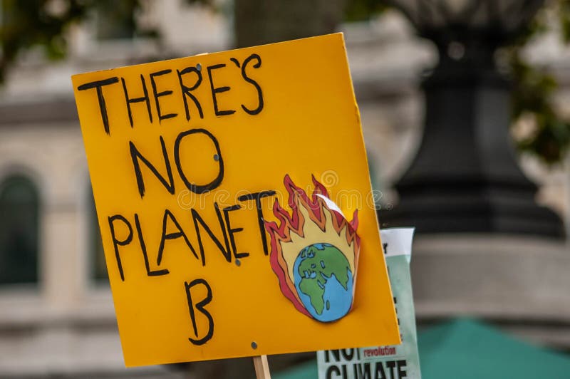 There is No Planet B Placard at a Protest Editorial Stock Image - Image ...