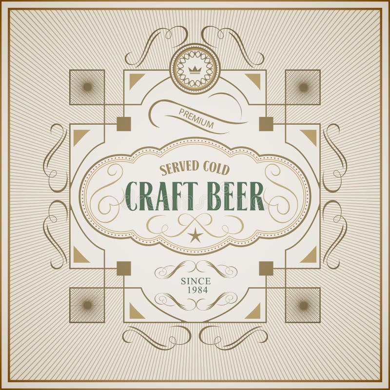 Good Craft Beer Brewery Vintage Label Stock Vector - Illustration of ...