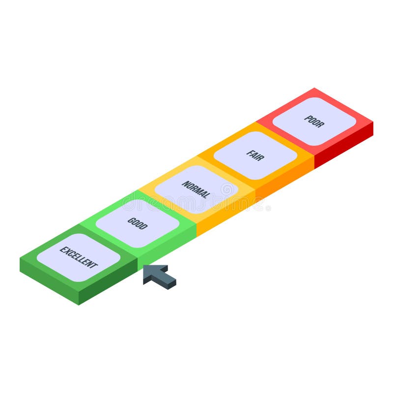 Good Credit Score Icon, Isometric Style Stock Vector - Illustration of ...