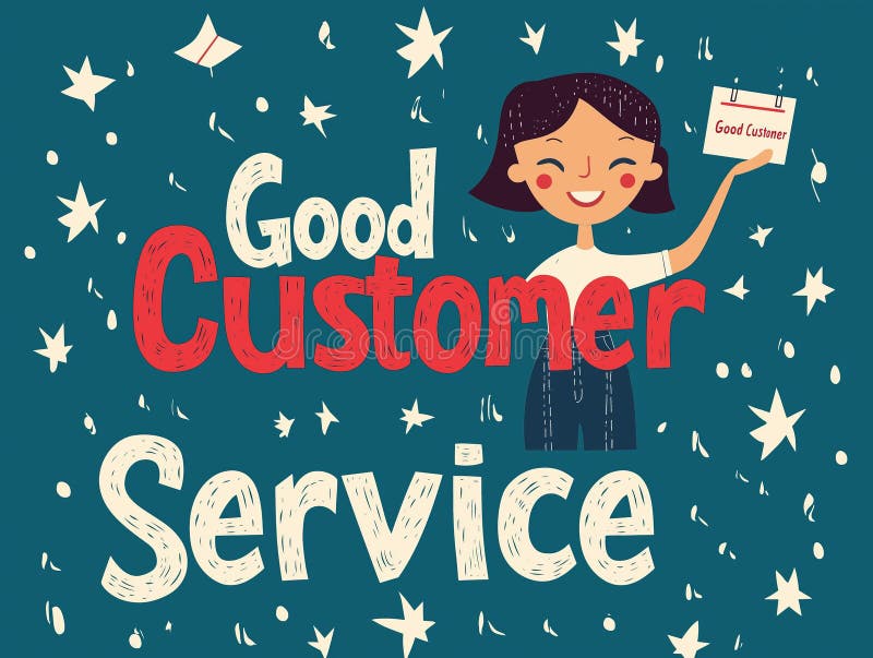 Good Customer Service Text Illustration Stock Illustration ...