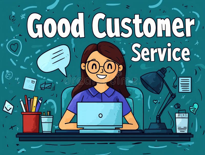 Good Customer Service Text Illustration Stock Illustration ...