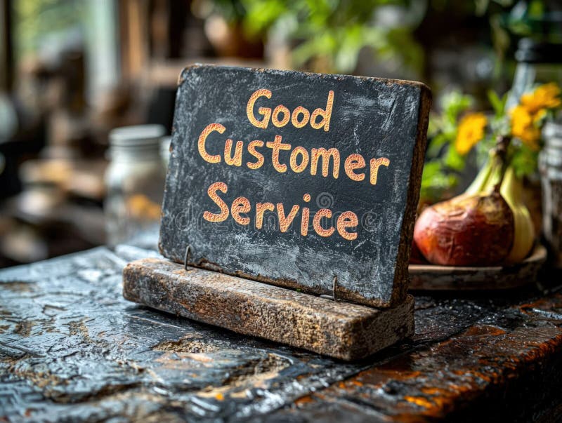 Good Customer Service Text Written on the Blackboard Stock Photo ...