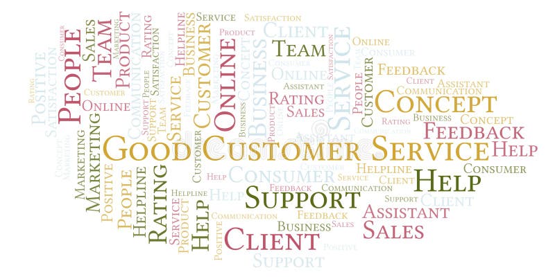 Good Customer Service Word Cloud. Stock Illustration - Illustration of ...