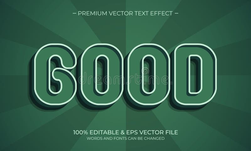 Good 3D Text Effect, Editable Text. Good Text Effect Template with 3d ...