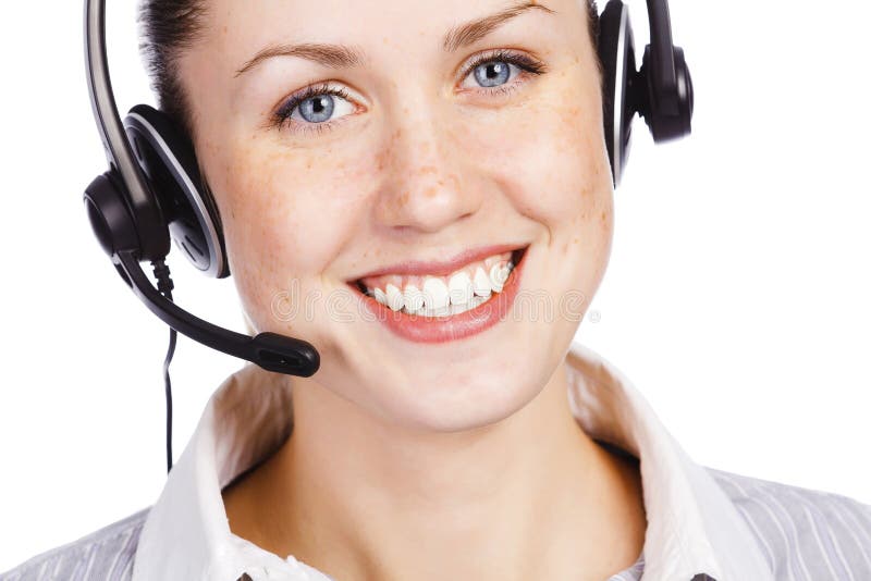 Young Beautiful Woman in a Call Center Stock Image - Image of customer ...