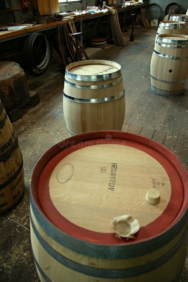 A Good Drop Comes from a Good Barrel. Stock Photo - Image of cellar ...