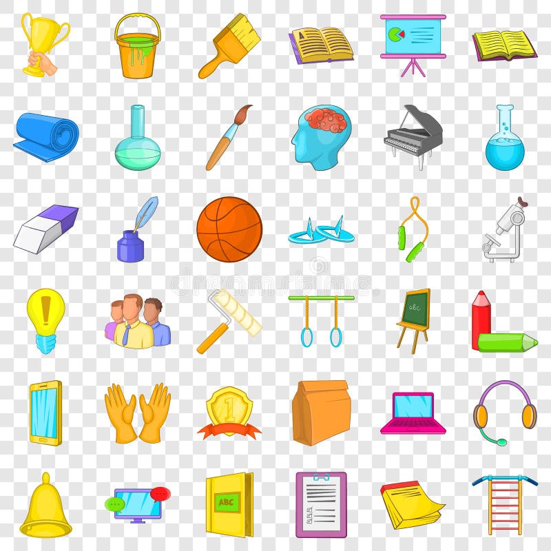 Good Education Icons Set, Cartoon Style Stock Vector - Illustration of ...