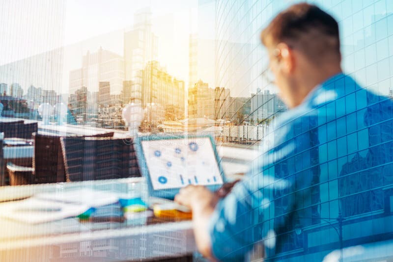 Good Employee Working on His Laptop Stock Image - Image of employment ...