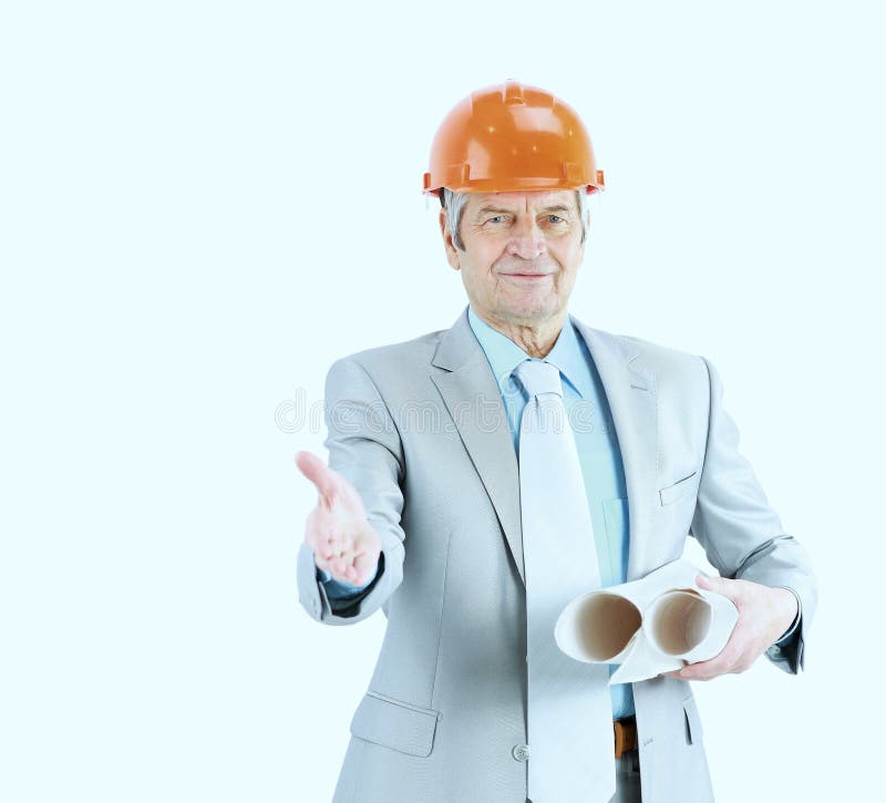 Good Engineer Keeps the Work Plans and Holds Out His Hand for a ...