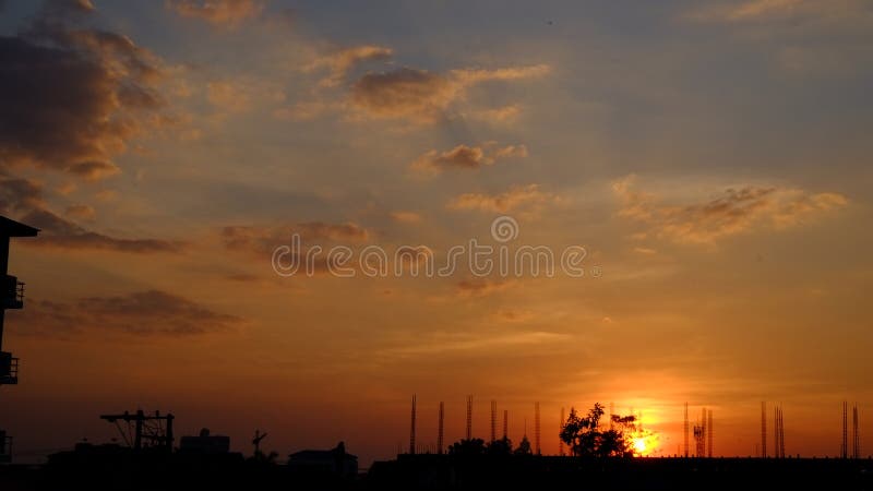Good evening sunset stock photo. Image of color, season - 110483418