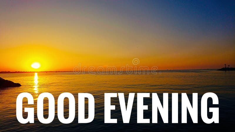 Good Evening Sunset Header Illustration Stock Photo - Image of evening ...