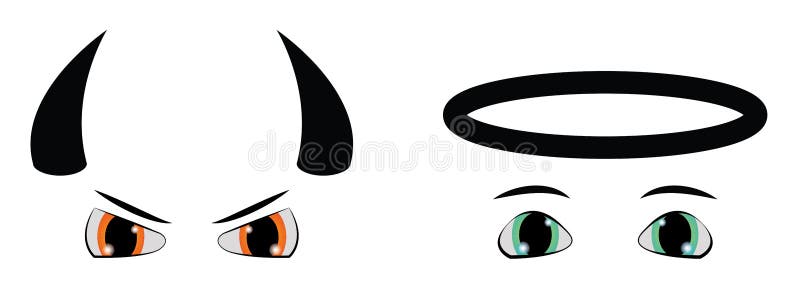 Good and evil emoticons stock vector. Illustration of expression - 24550512