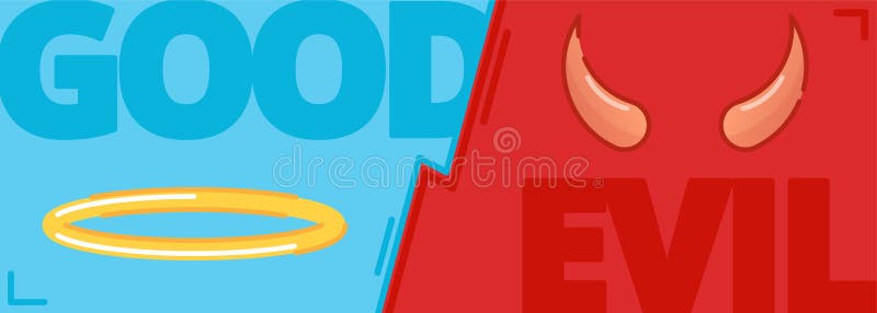Good and Evil Vector Illustration. Opposite Forces in Tiny Persons ...