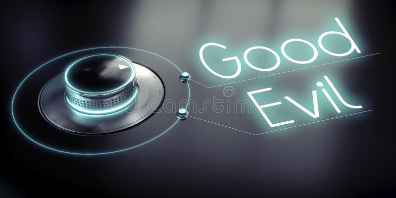 Good, Evil - Rotary Knob and Glowing Words Stock Illustration ...