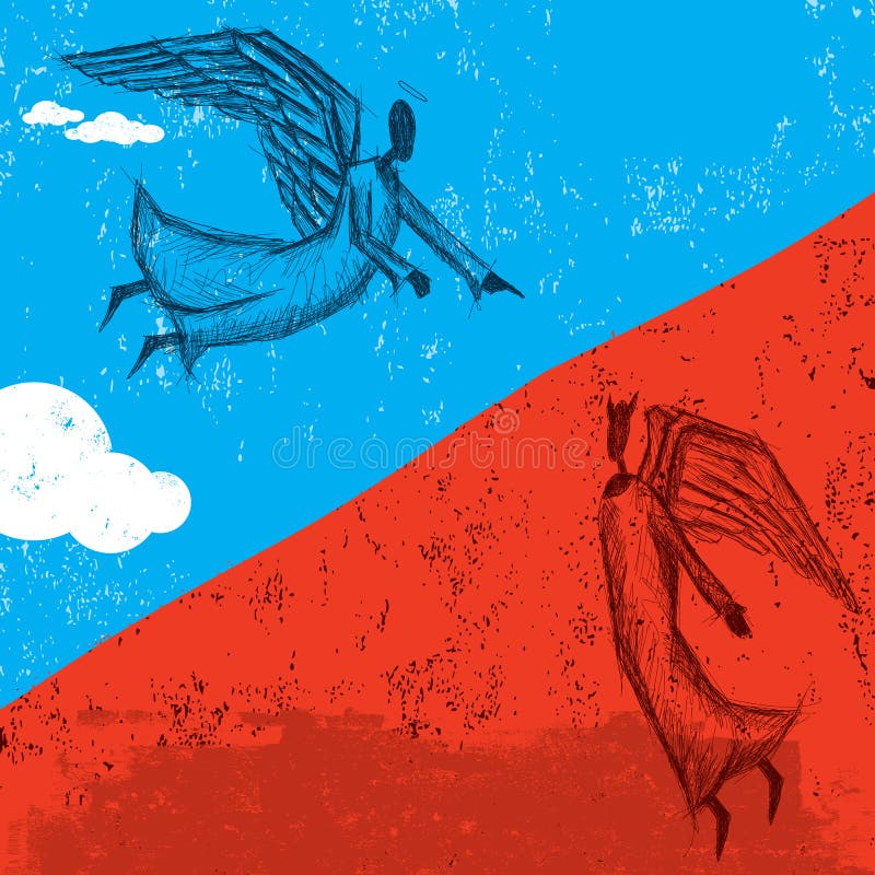 Good and Evil spirits stock vector. Illustration of copy - 58092528