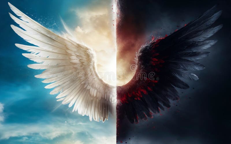 Black Angel White Demon Stock Illustrations – 1,423 Black Angel White ...