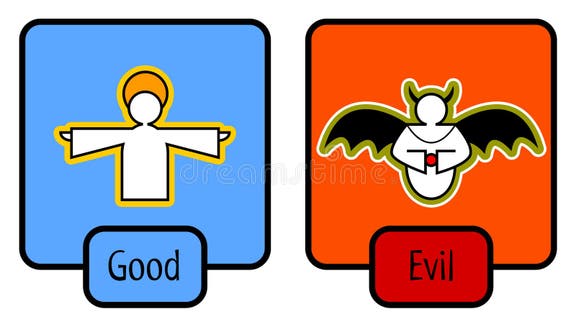 Good and evil symbols stock vector. Illustration of humor - 18401972