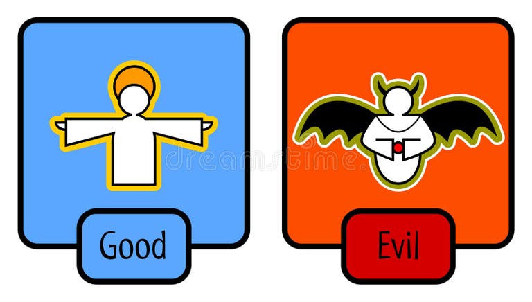 Good and evil symbols stock vector. Illustration of humor - 18401972