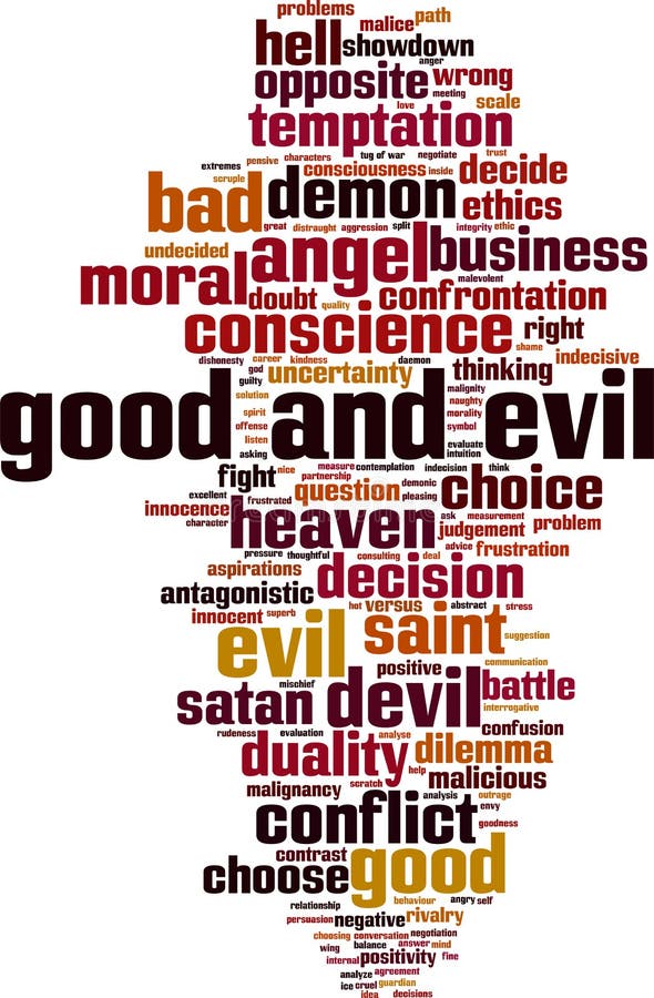 Good and evil word cloud stock vector. Illustration of spirit - 234953734