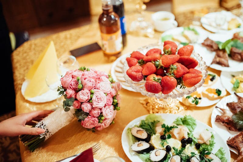Good Exquisite Buffet Table at a Solemn Event Stock Image - Image of ...