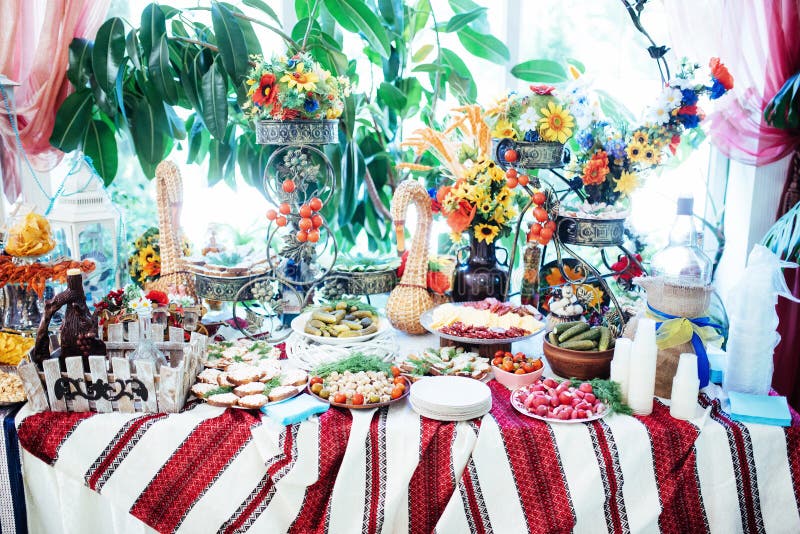 Good Exquisite Buffet Table at a Solemn Event Stock Photo - Image of ...