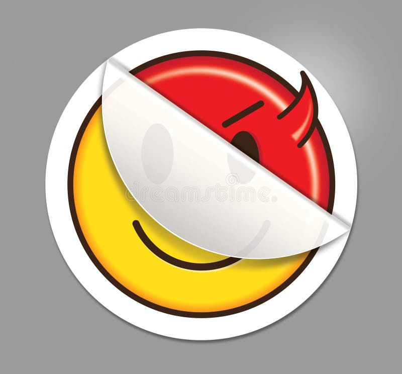 Good and evil smiley stock vector. Illustration of innocence - 6622597