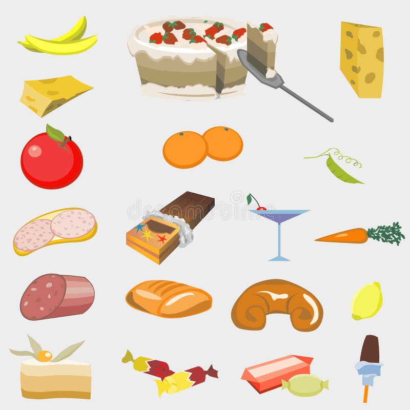 Good Food stock vector. Illustration of fruit, cream, dinner - 7244250