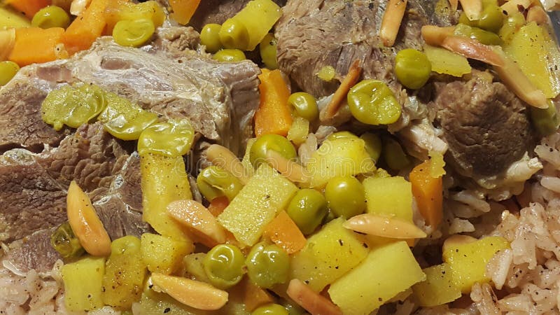 Good food stock image. Image of meat, yellow, green, nuts - 54380433