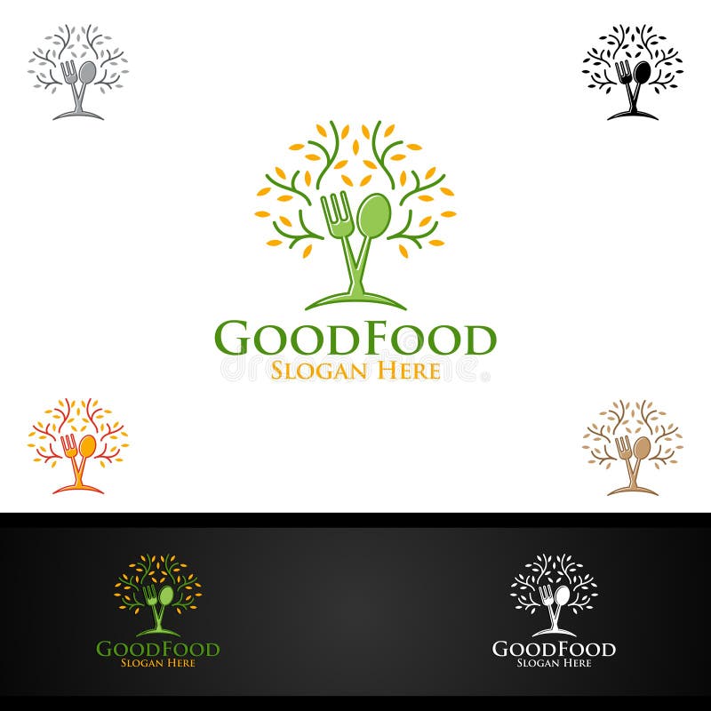Good Food Logo for Restaurant or Cafe Stock Vector - Illustration of ...