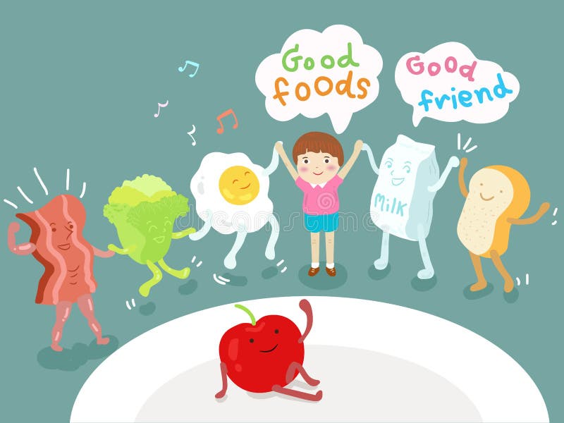 Good Foods and Good Friends Vector Illustration Stock Vector ...