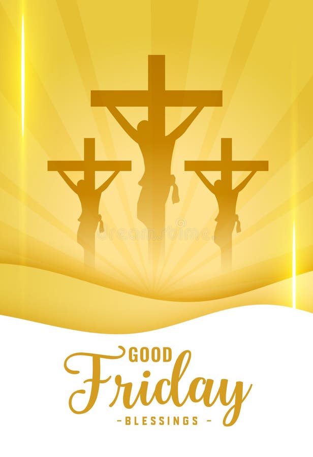 Good Friday Blessing Poster with Jesus Christ Crucifixion Stock Vector ...