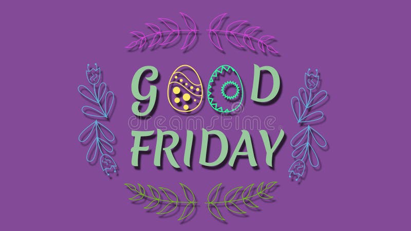 Good Friday Blessings Decorated Word on Dark Purple Colour Background ...