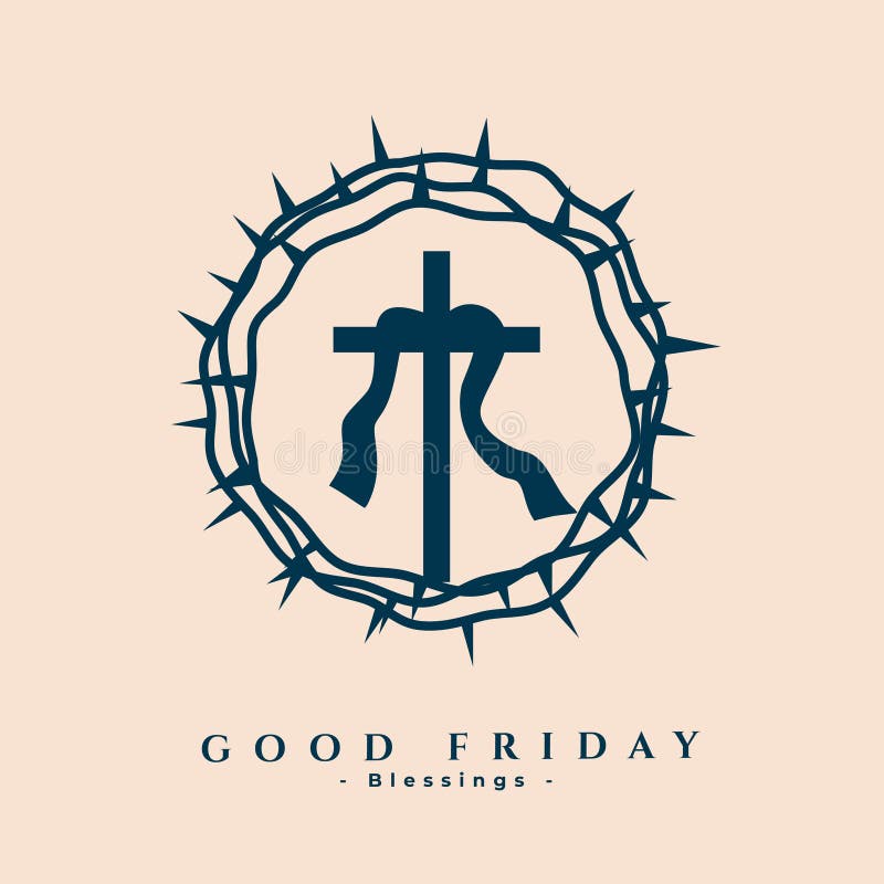 Good Friday Religious Cross Background with Crown of Thorns Stock ...