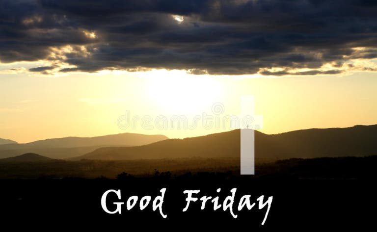 Good Friday Somber Landscape with the Cross on a Distant Hill Stock ...