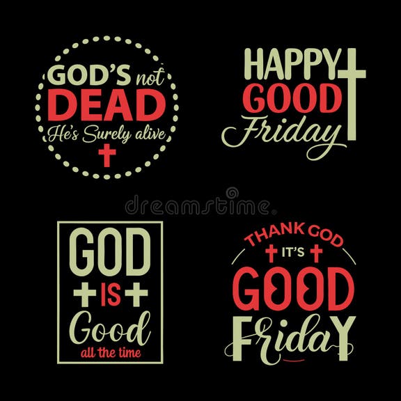 Good Friday Typography Vector Art Illustration Bundle Stock Vector ...