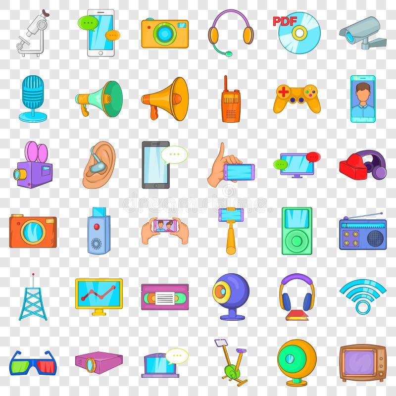 Good Gadget Icons Set, Cartoon Style Stock Vector - Illustration of ...