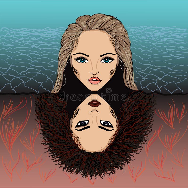 Bad & Good girl stock illustration. Illustration of girls - 3583152