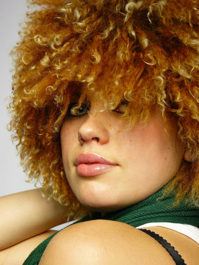 Good Girl with a Curly Cap on a Head Stock Image - Image of beautiful ...