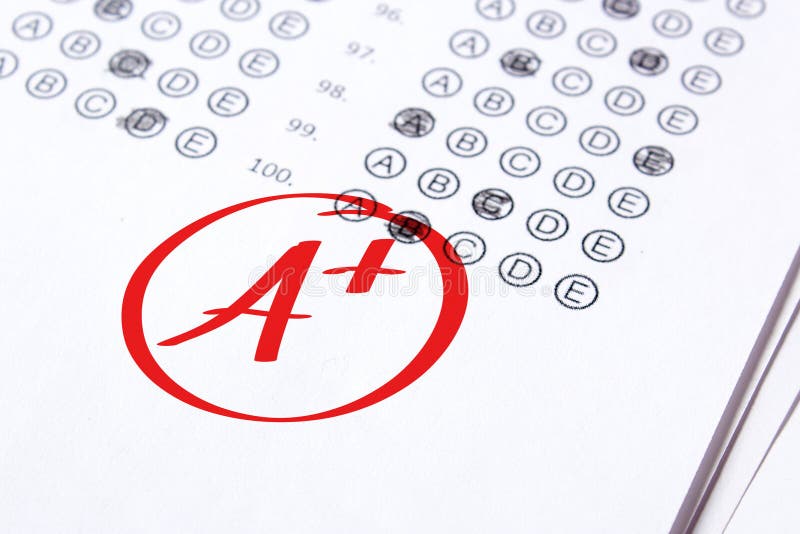 Bad Grade F is Written with Red Pen on the Tests Stock Photo - Image of ...