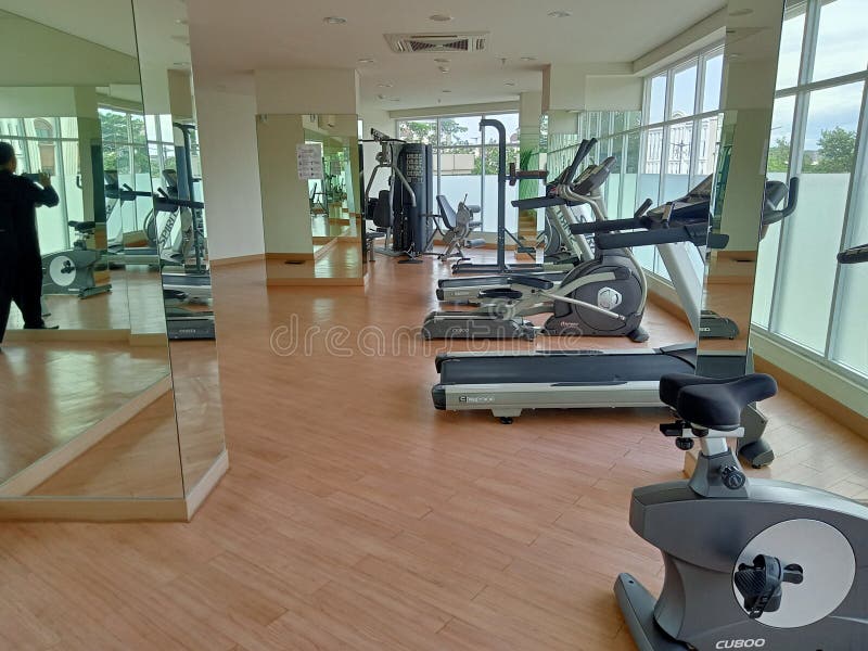 Good Gym in apartement stock photo. Image of home, room - 265689428