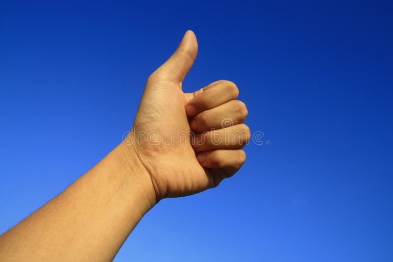 Good hand in blue sky stock photo. Image of clear, front - 34537962