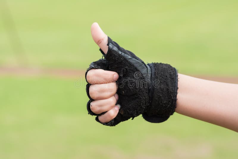 Good Hand with Sport Gloves for Say Good Stock Image - Image of ...