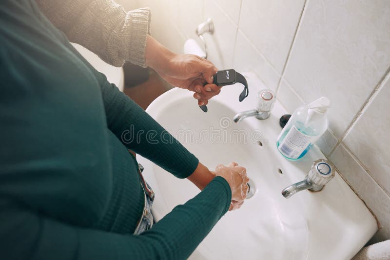 Good Hand Washing is the First Line of Defence Against Germs. Closeup ... Good Hand Washing is the First Line of Defence Against Germs. Closeup ...