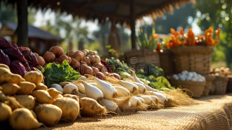 Good Harvest of Vegetables on the Farm Stock Illustration ...