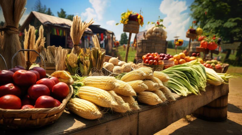 Good Harvest of Vegetables on the Farm Stock Illustration ...