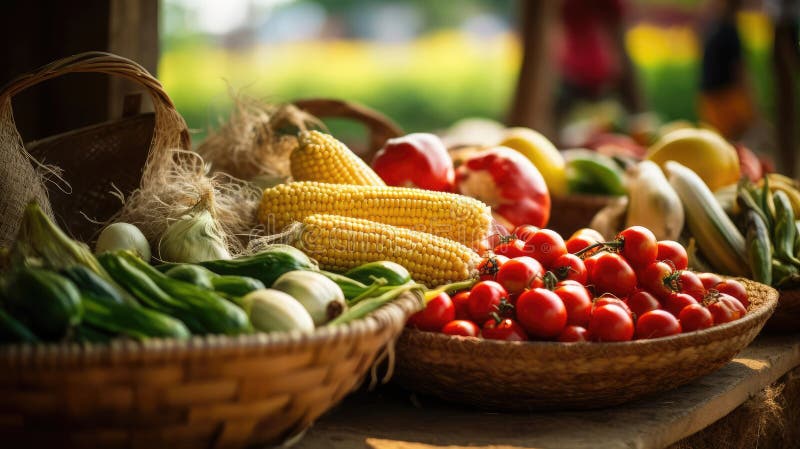 Good Harvest of Vegetables on the Farm Stock Illustration ...