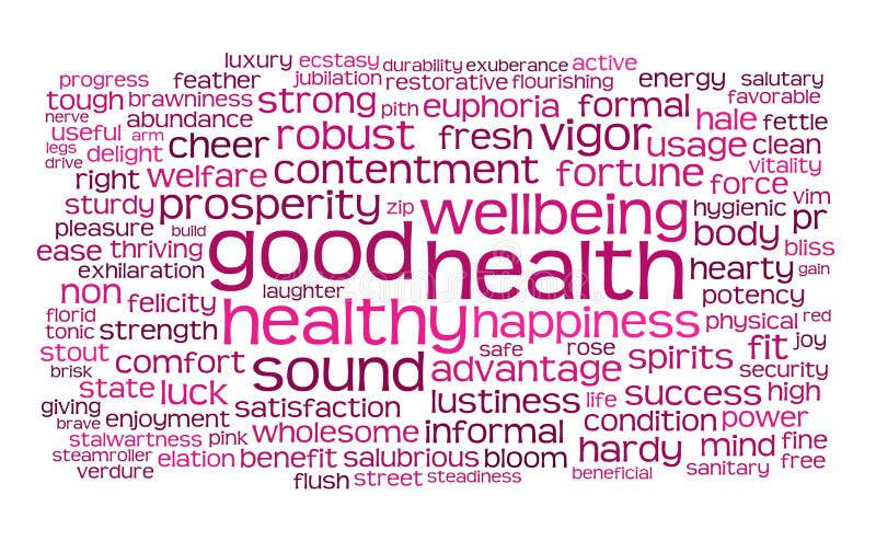Health and Wellbeing Tag or Word Cloud Stock Illustration ...