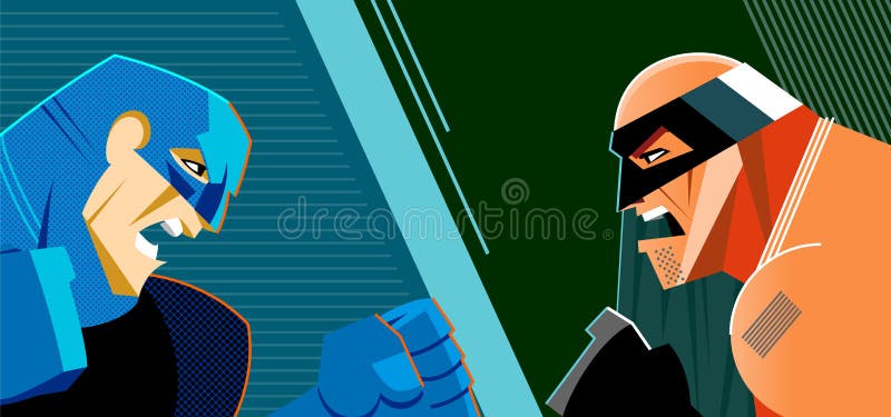 Good Heroes Versus Evil Heroes. Superheroes Group Stock Vector ...