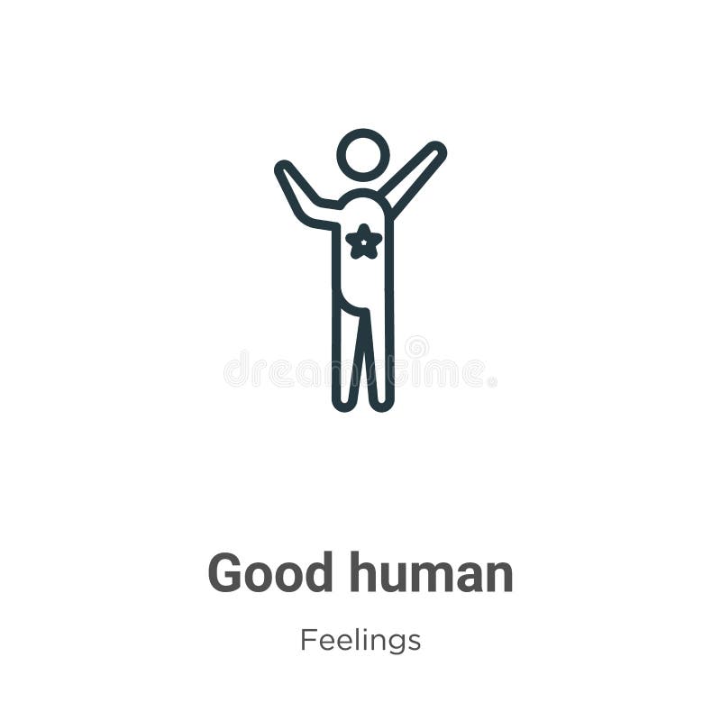 Good Human Outline Vector Icon. Thin Line Black Good Human Icon, Flat ...
