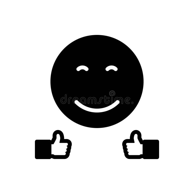 Black Solid Icon for Good, Excellent and Favorable Stock Vector ...